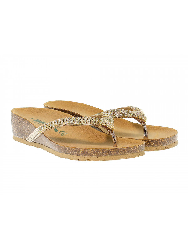 Flat sandals Bionatura in gold leather - Guidi Calzature - New ...